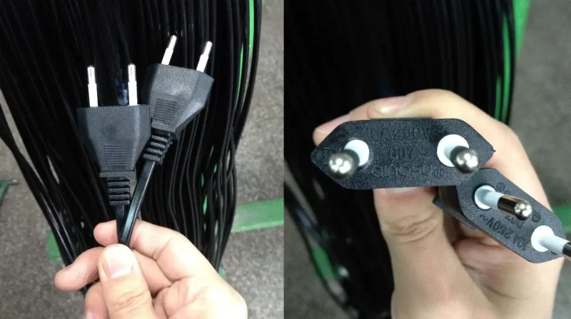 IMQ Certified Italy Power Cord - CEI 23-50 Type C 2-Pole 2-Wire Plug ...
