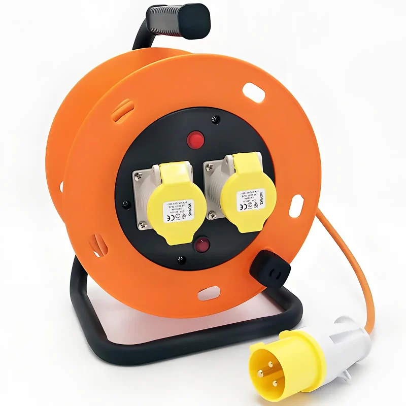 IEC 60309 Industrial Extension Cable Reel 110V | 250V 16 Amp 2 Outlets ...