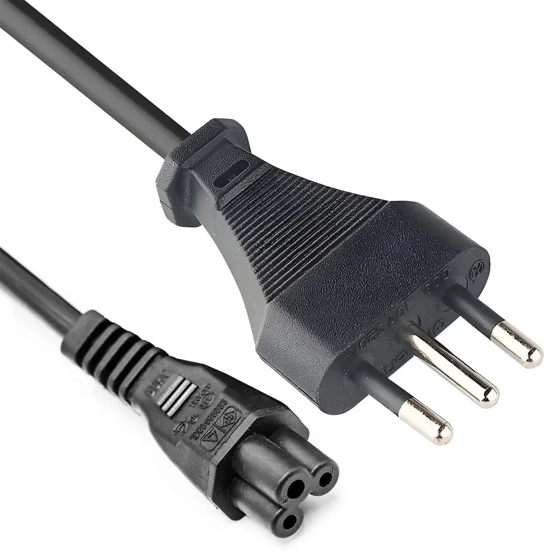 Italian Laptop Power Cord | Italy CEI 23-50 Plug to IEC C5 Cloverleaf ...