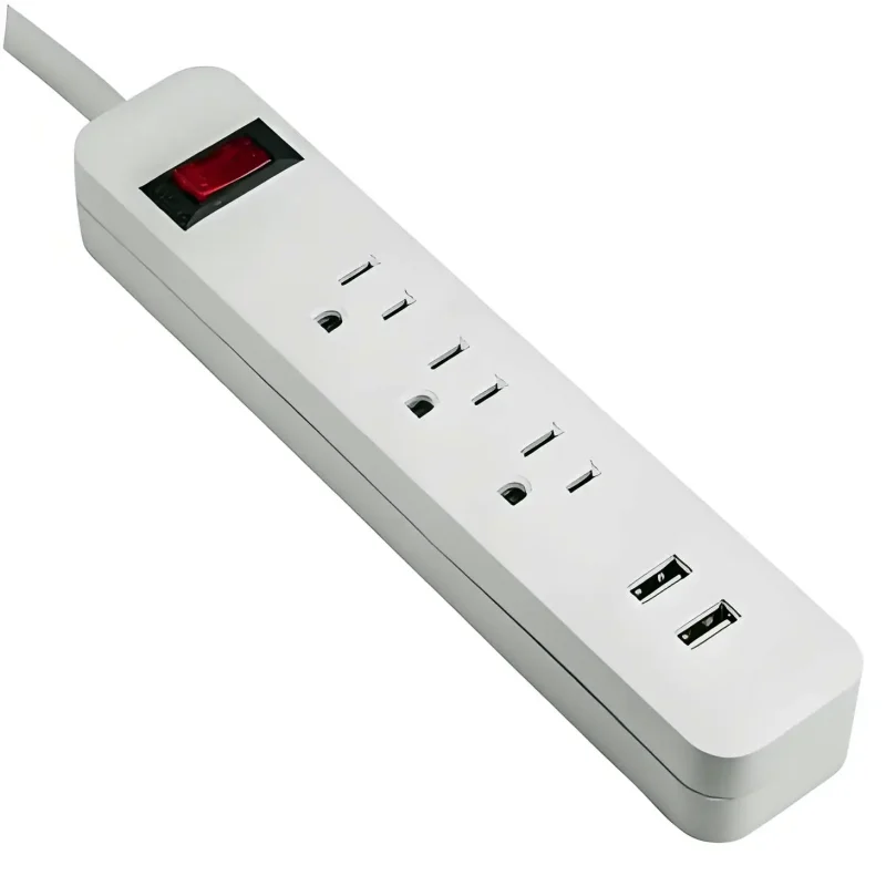 Power Strip 3-Outlet Surge Protector Power Strip with 3.1A 2 USB ...