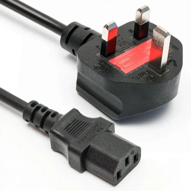 UK Power Cord with BS 1363 Plug to IEC C13 Connector | Monitor & PC ...