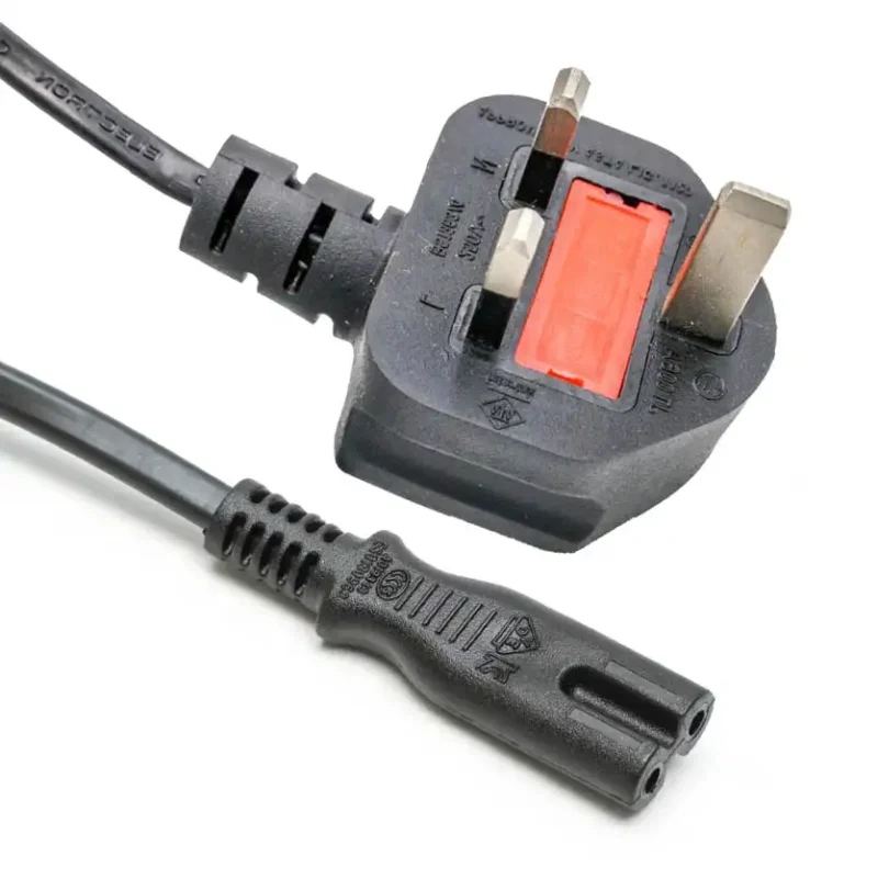 UK Power Lead BS 1363 Plug to IEC C7 Connector | ASTA Certified Mains ...